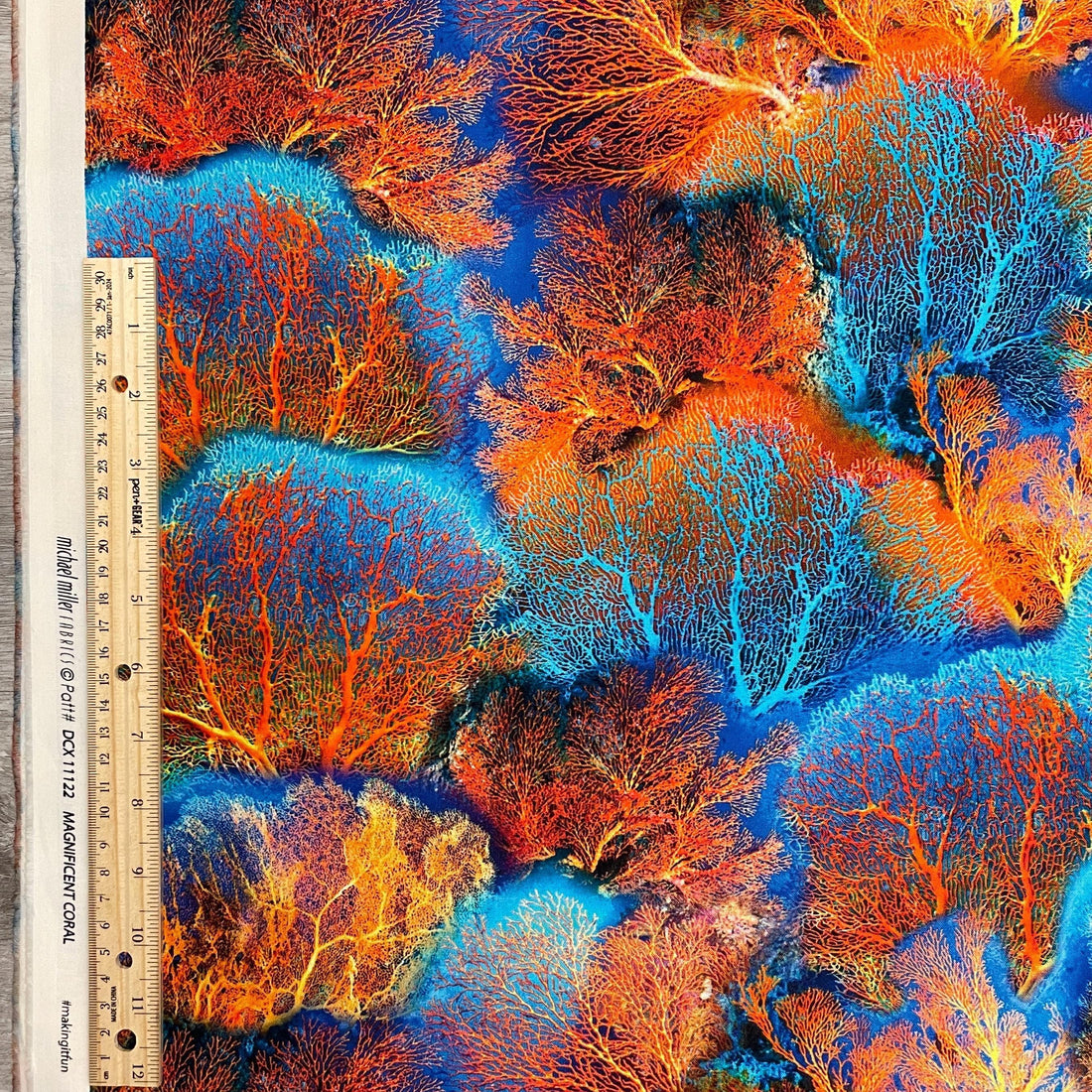 Ocean Coral Fabric - Magnificent Coral - Jewels of the Sea – Sew Bad It ...